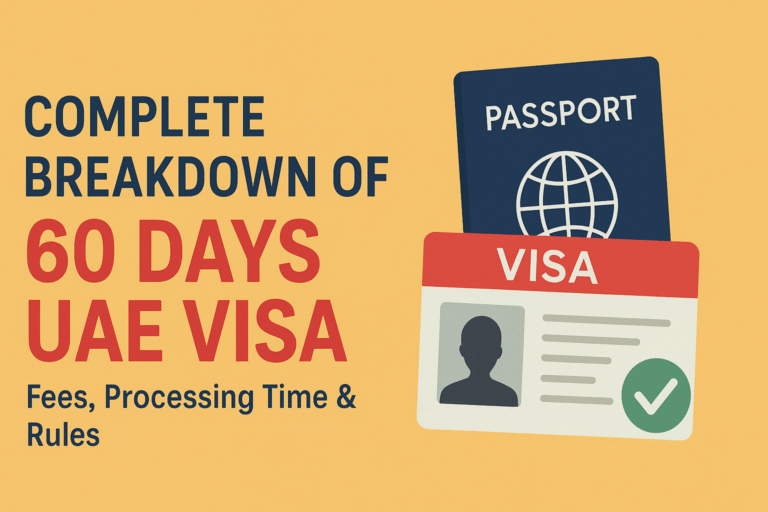 Complete Breakdown of 60 Days UAE Visa Fees, Processing Time & Rules